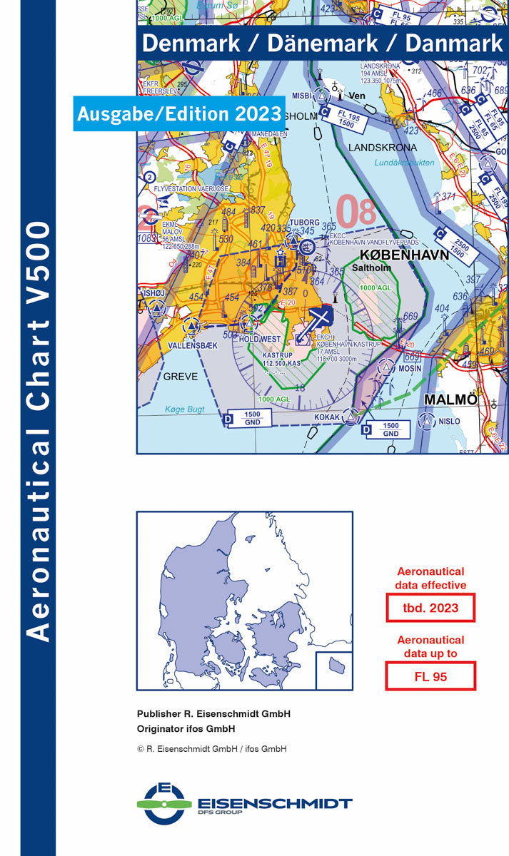 ICAO Kaart Denemarken 1:500.000 2023 – Pilot Supplies Zeeland